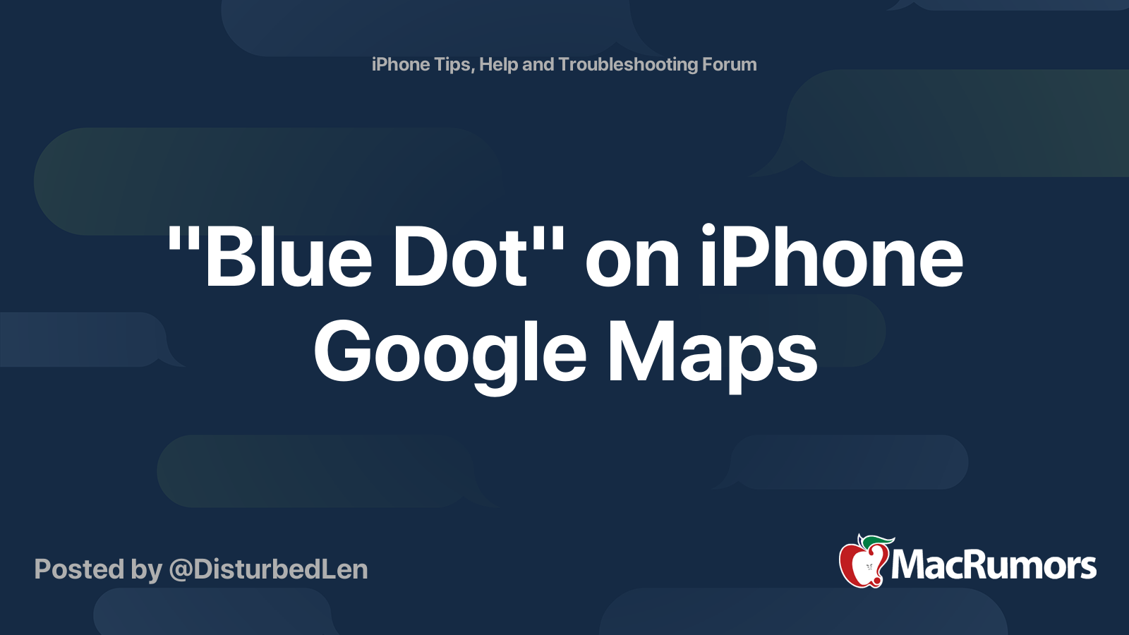 "Blue Dot" on iPhone Google Maps | MacRumors Forums