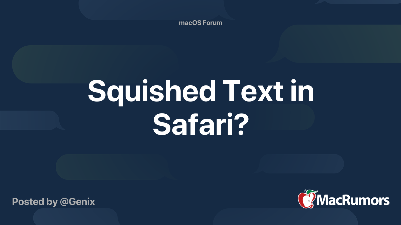 Squished Text in Safari? | MacRumors Forums