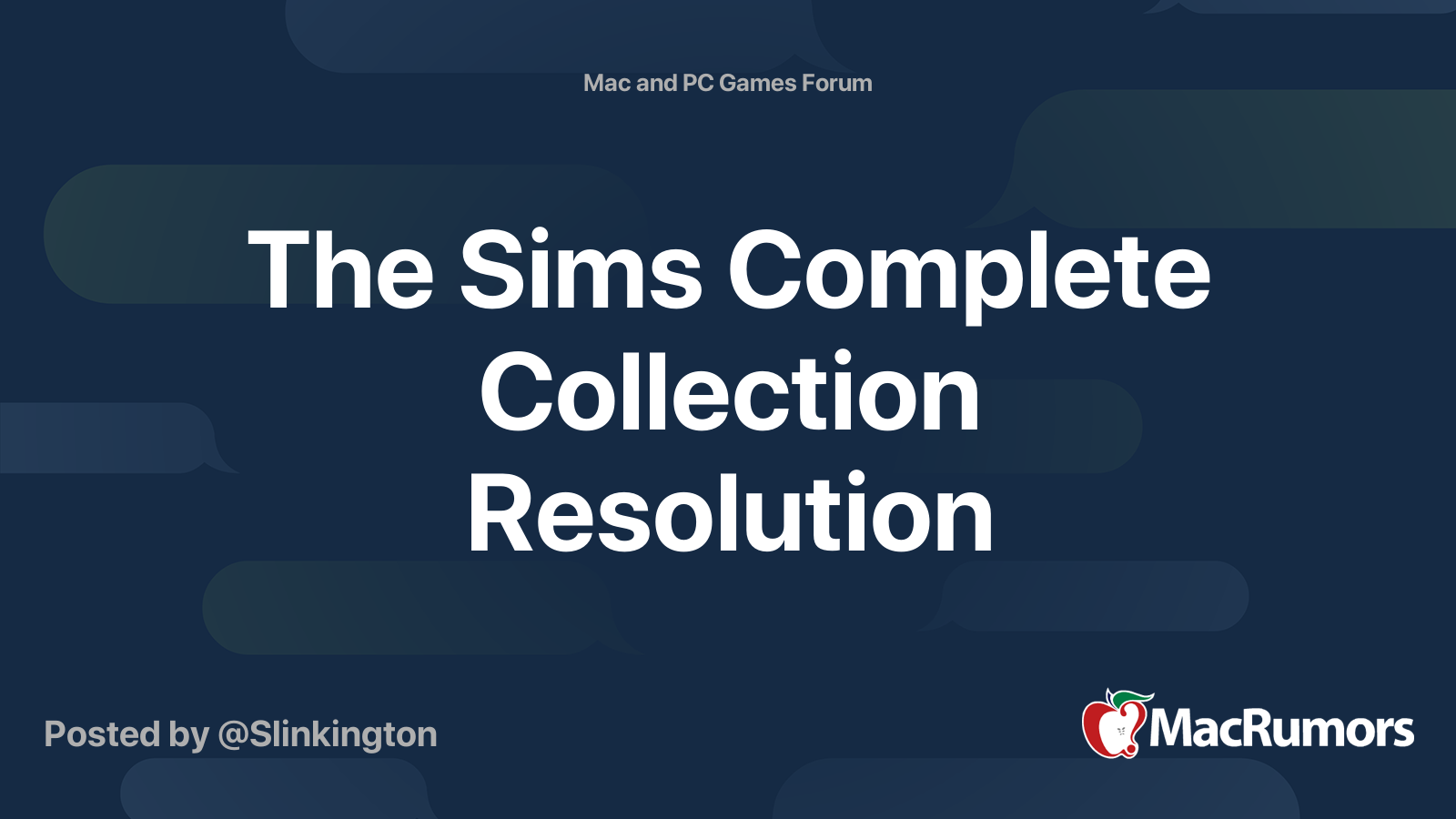 The Sims Complete Collection Resolution | MacRumors Forums