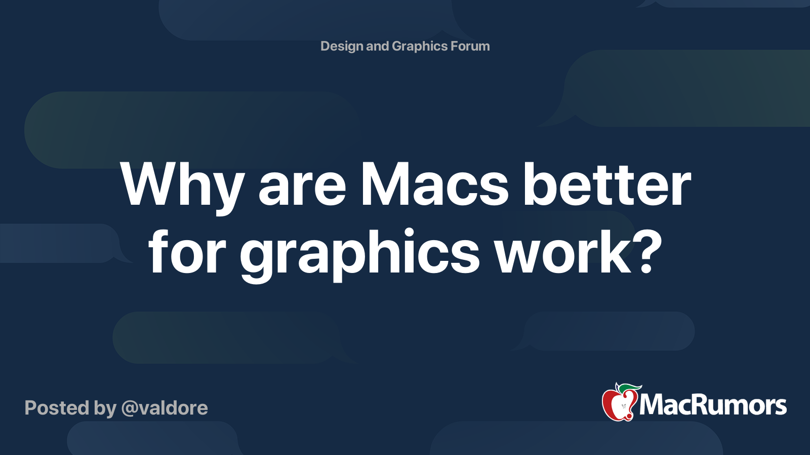 Why are Macs better for graphics work? | MacRumors Forums