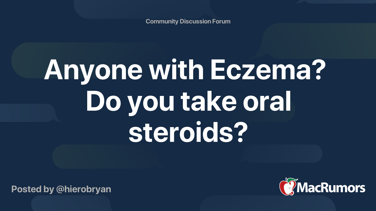 Anyone With Eczema Do You Take Oral Steroids Macrumors Forums