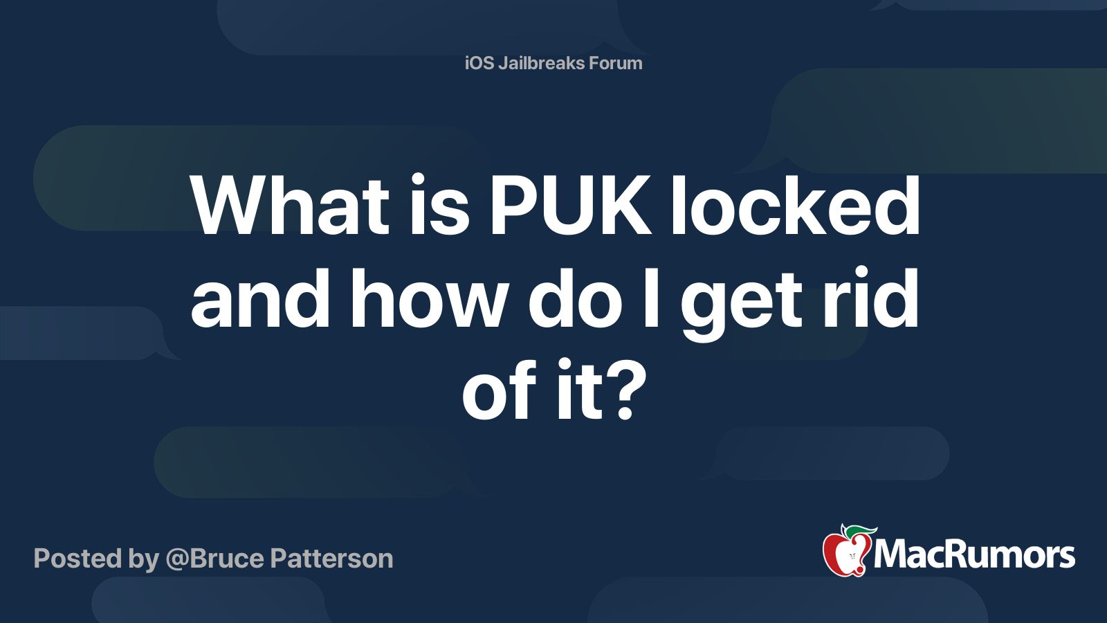 What is PUK locked and how do I get rid of it? | MacRumors Forums
