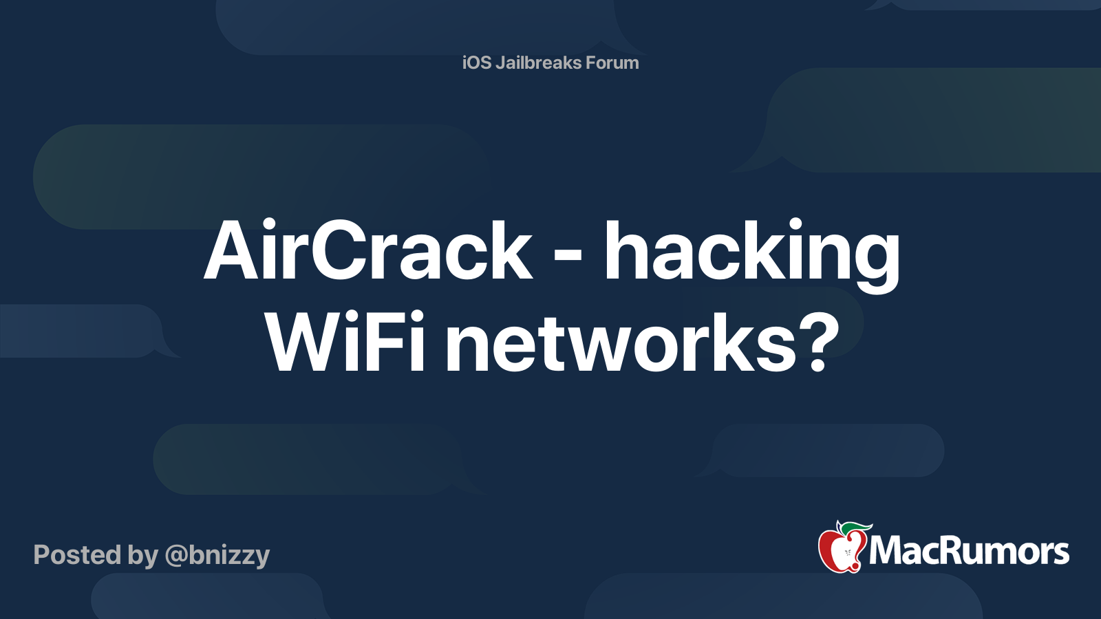 AirCrack - hacking WiFi networks? | MacRumors Forums