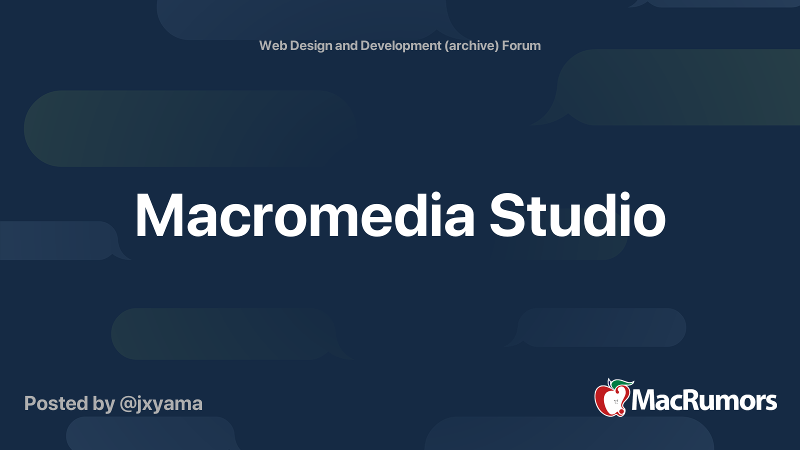 Macromedia Studio | MacRumors Forums