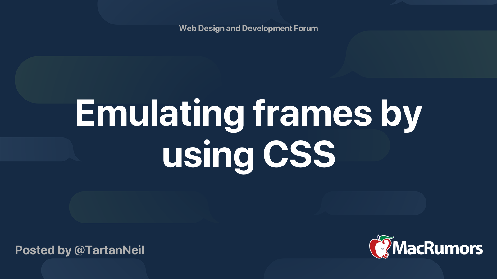 Emulating frames by using CSS | MacRumors Forums
