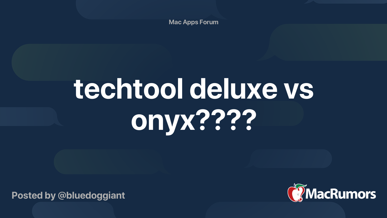techtool deluxe vs onyx???? | MacRumors Forums