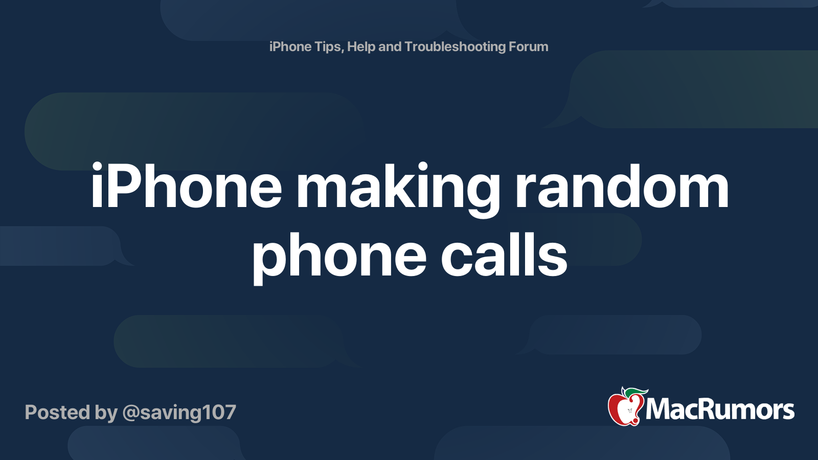iPhone making random phone calls | MacRumors Forums