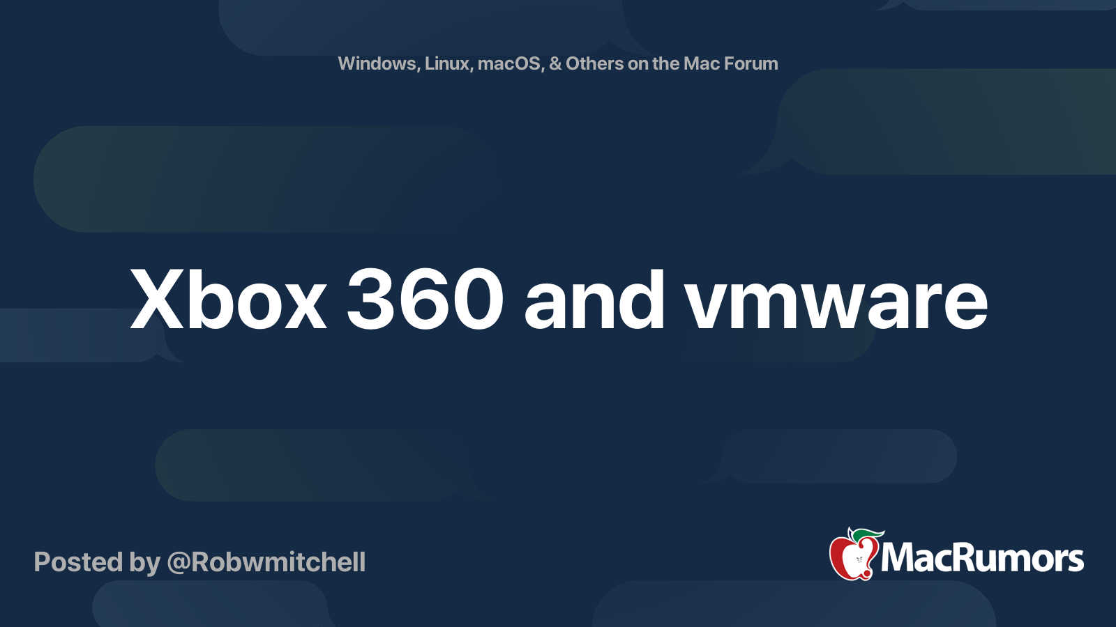 Xbox 360 and vmware | MacRumors Forums