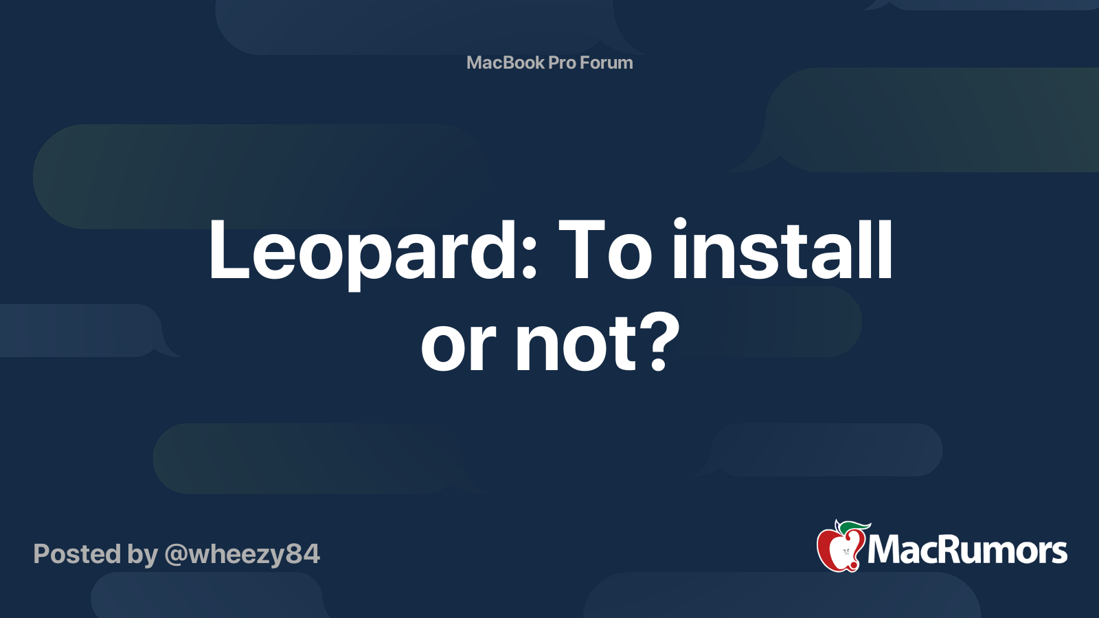 Leopard: To install or not? | MacRumors Forums