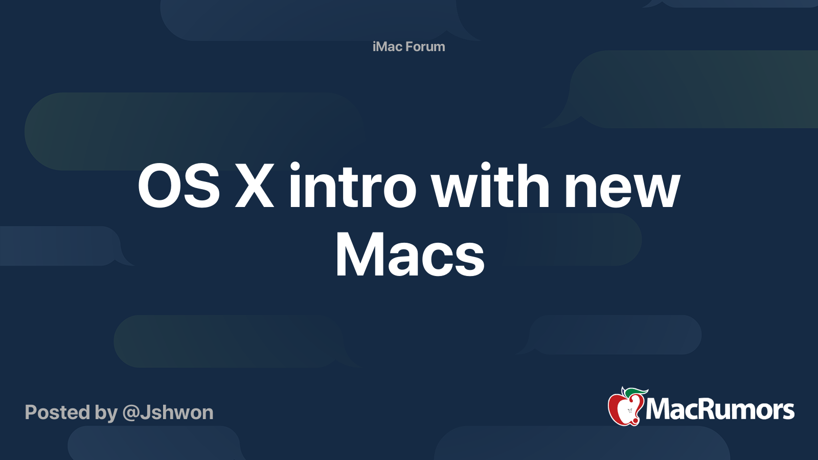 OS X intro with new Macs | MacRumors Forums