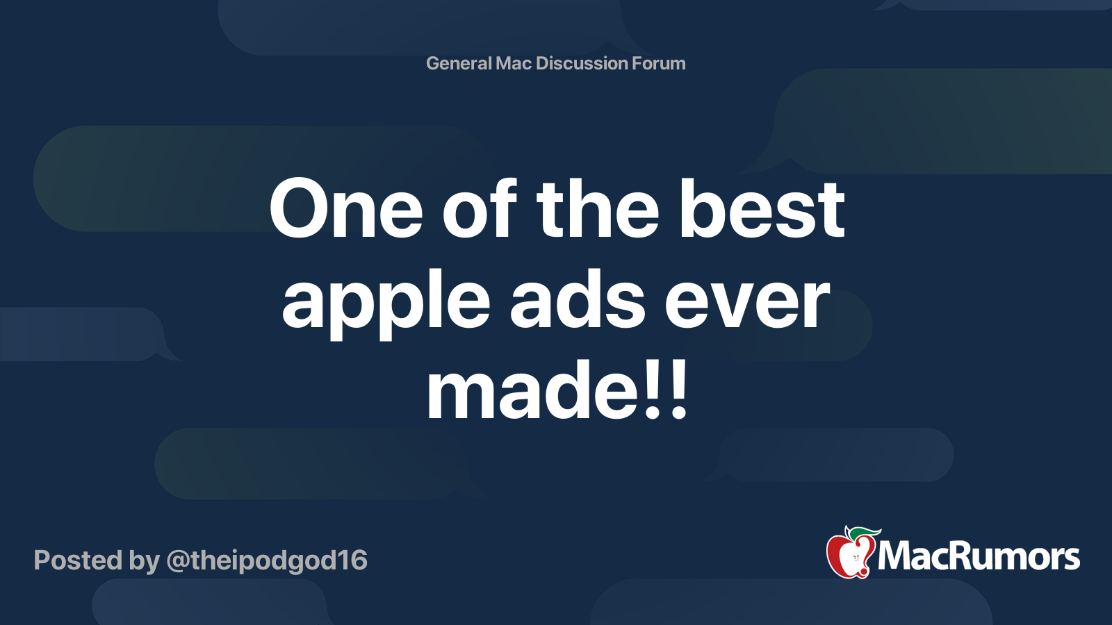 One of the best apple ads ever made!! | MacRumors Forums