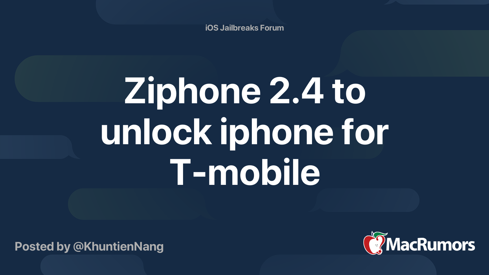 Ziphone 2.4 to unlock iphone for T-mobile | MacRumors Forums