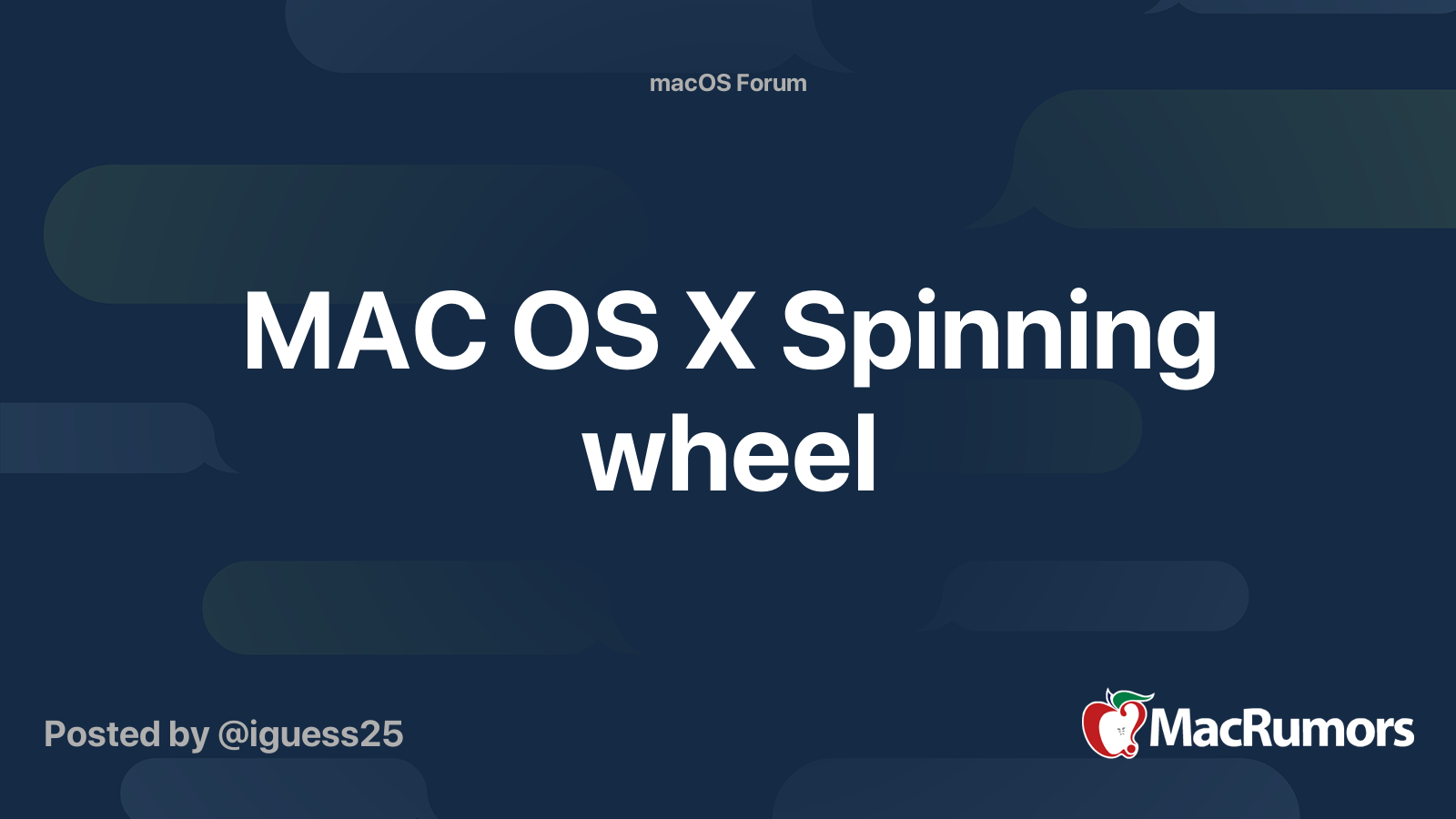MAC OS X Spinning wheel | MacRumors Forums