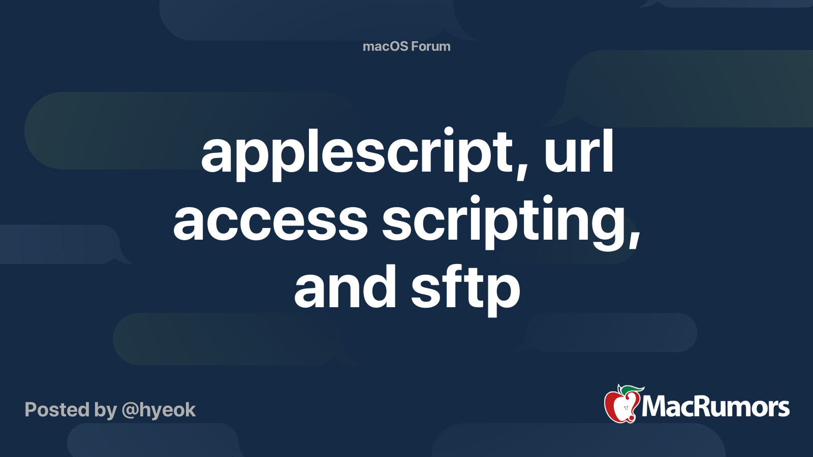 Applescript Url Access Scripting And Sftp Macrumors Forums 1611
