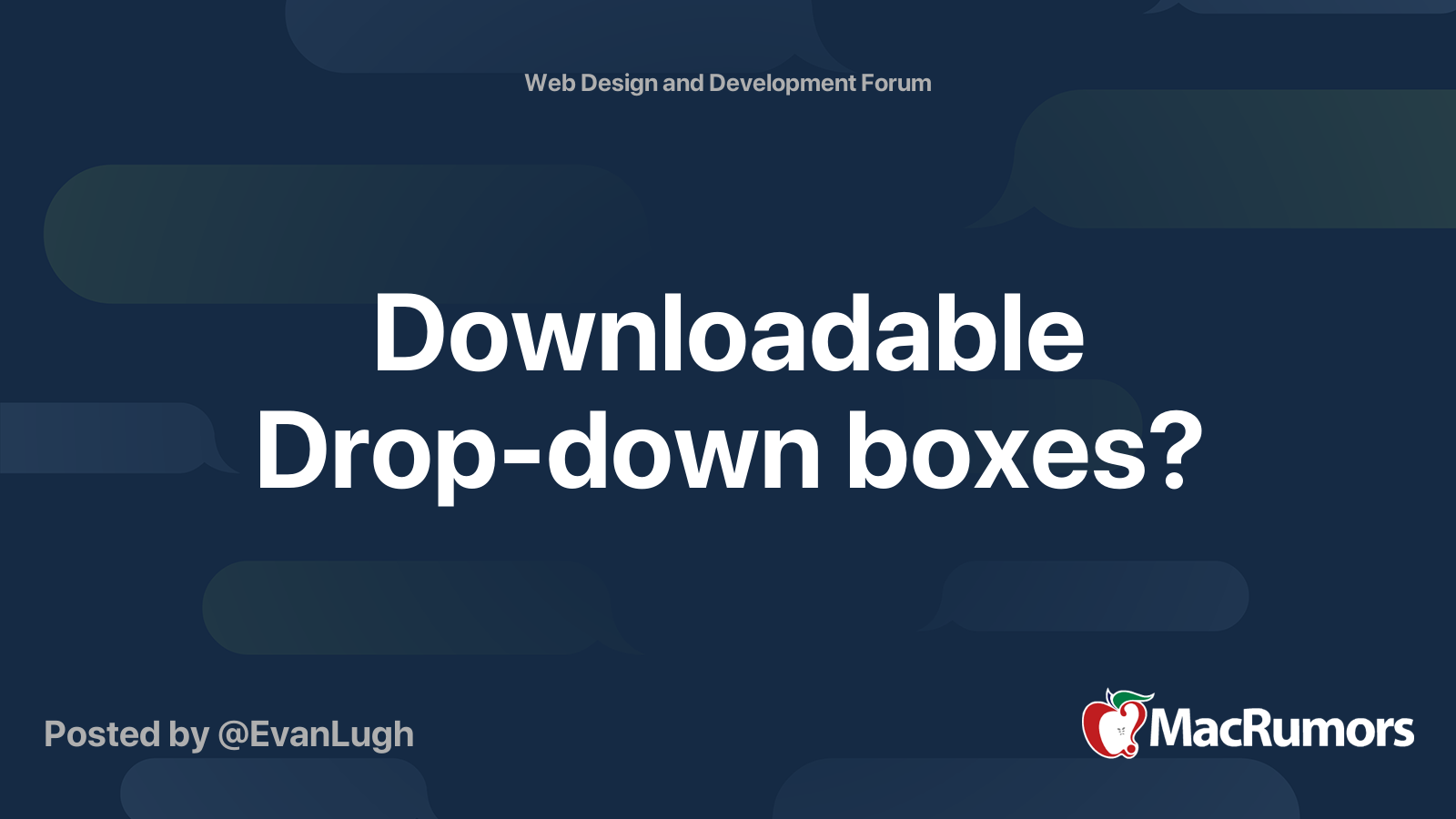Downloadable Drop-down boxes? | MacRumors Forums