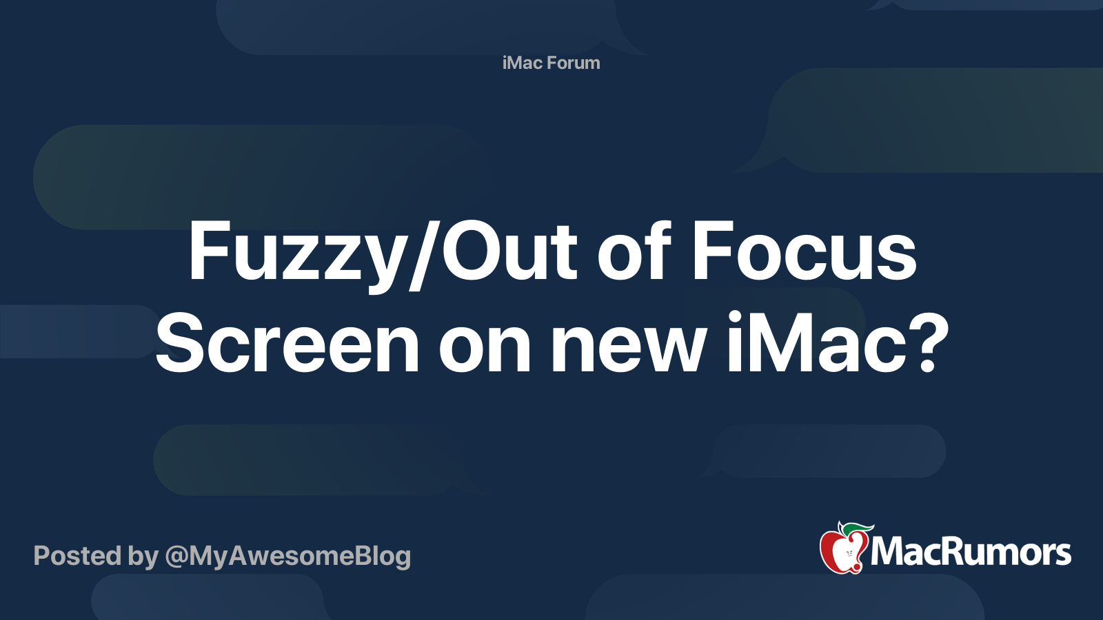 Fuzzy/Out of Focus Screen on new iMac? | MacRumors Forums