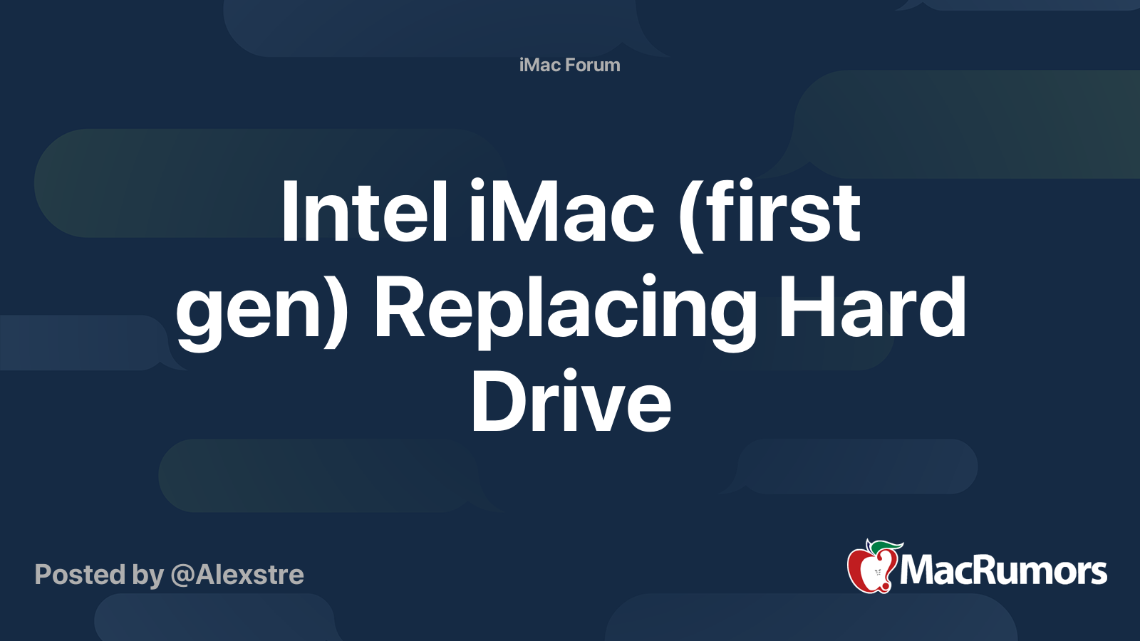 Intel iMac (first gen) Replacing Hard Drive | MacRumors Forums