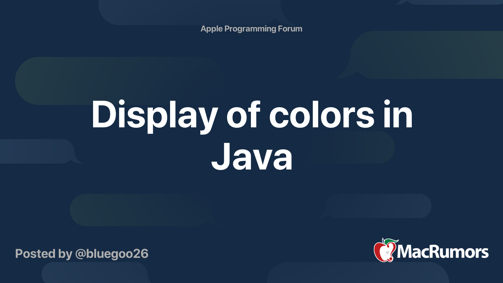 Display of colors in Java | MacRumors Forums