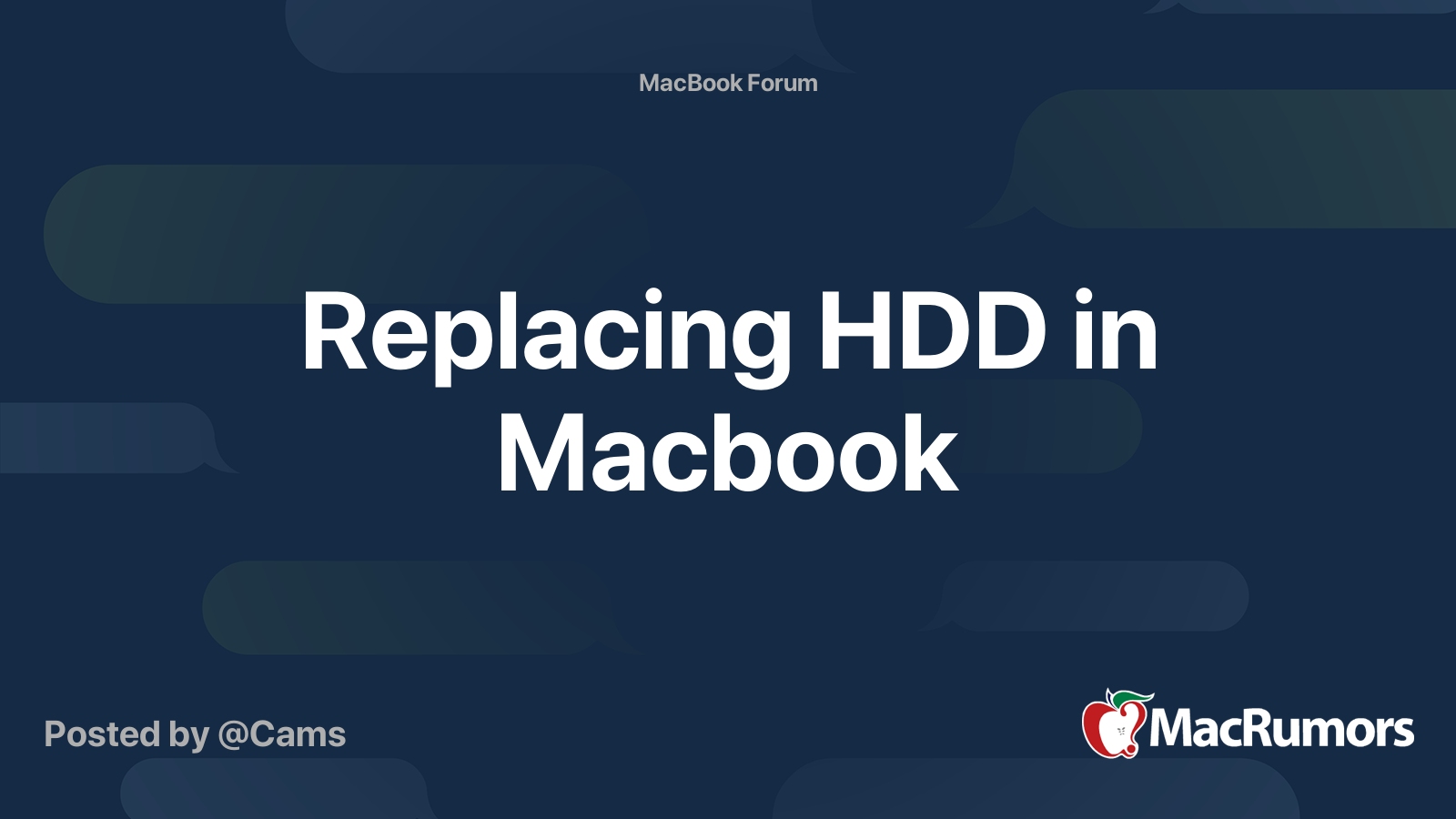 Replacing HDD in Macbook | MacRumors Forums