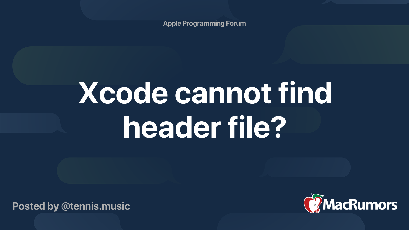 Xcode Cannot Find Header File Macrumors Forums