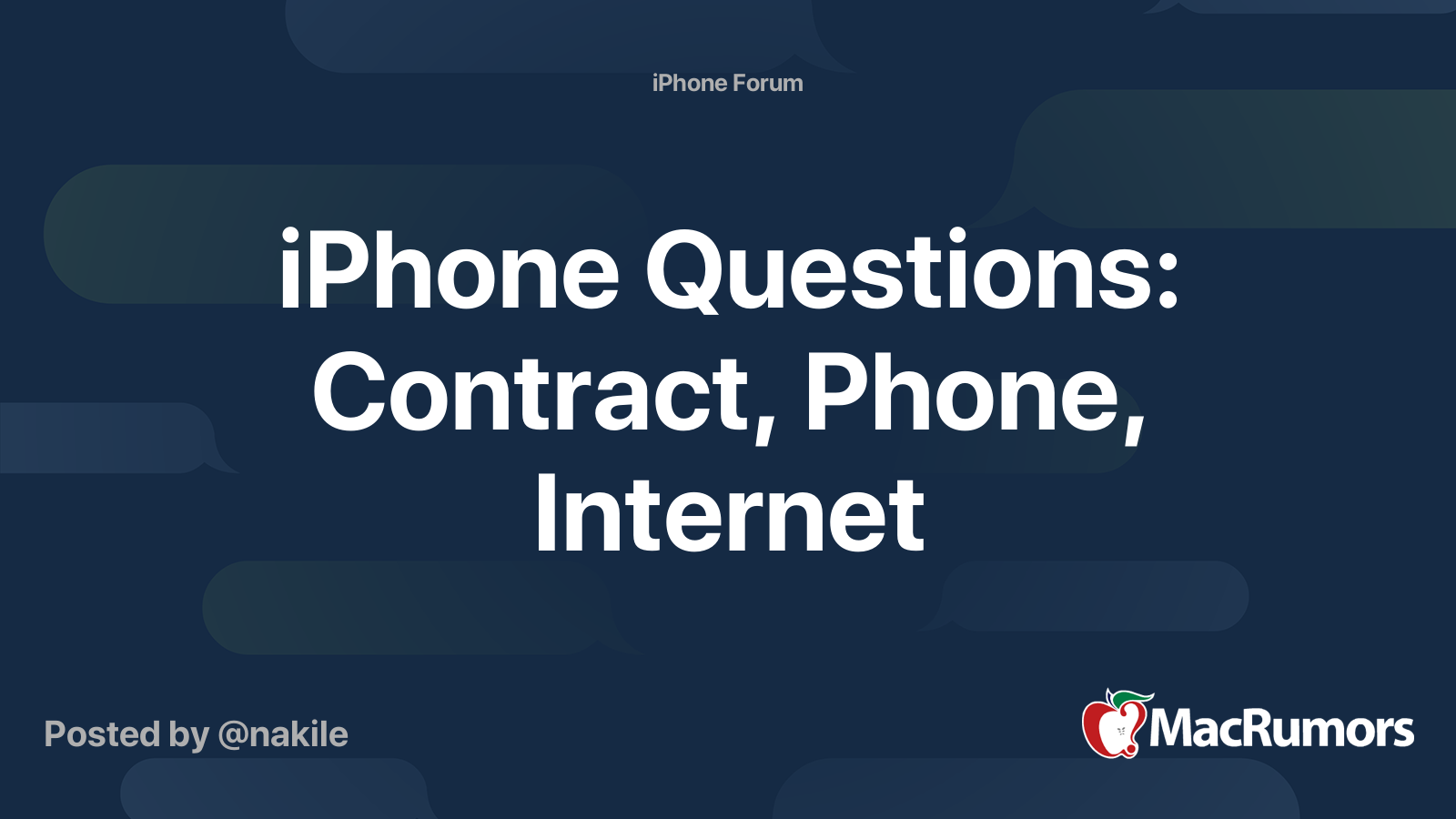 iPhone Questions: Contract, Phone, Internet | MacRumors Forums