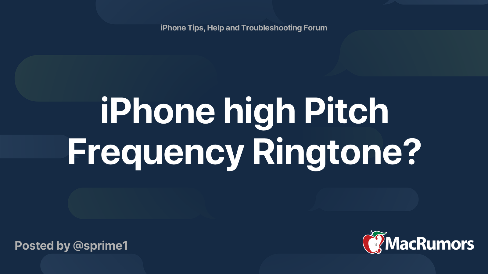 iPhone high Pitch Frequency Ringtone? | MacRumors Forums
