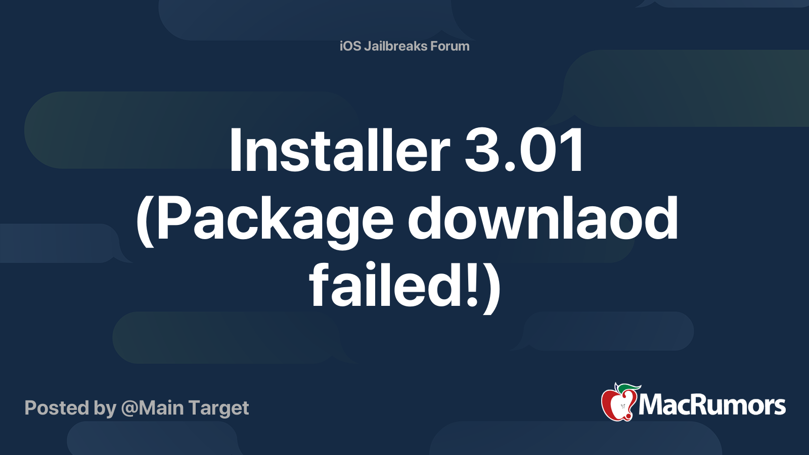 Installer 3.01 (Package downlaod failed!) | MacRumors Forums