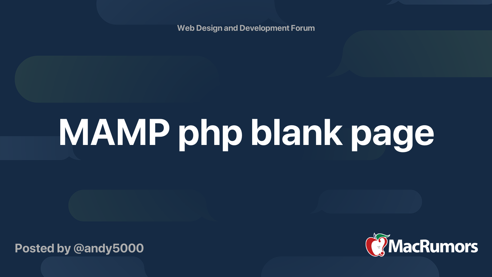 MAMP php blank page | MacRumors Forums