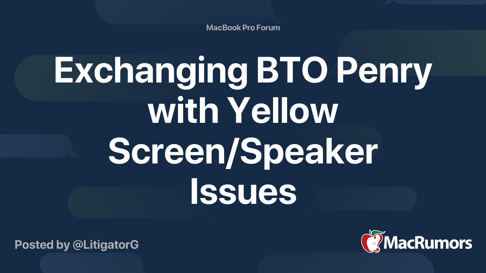 Exchanging BTO Penry with Yellow Screen/Speaker Issues | MacRumors Forums