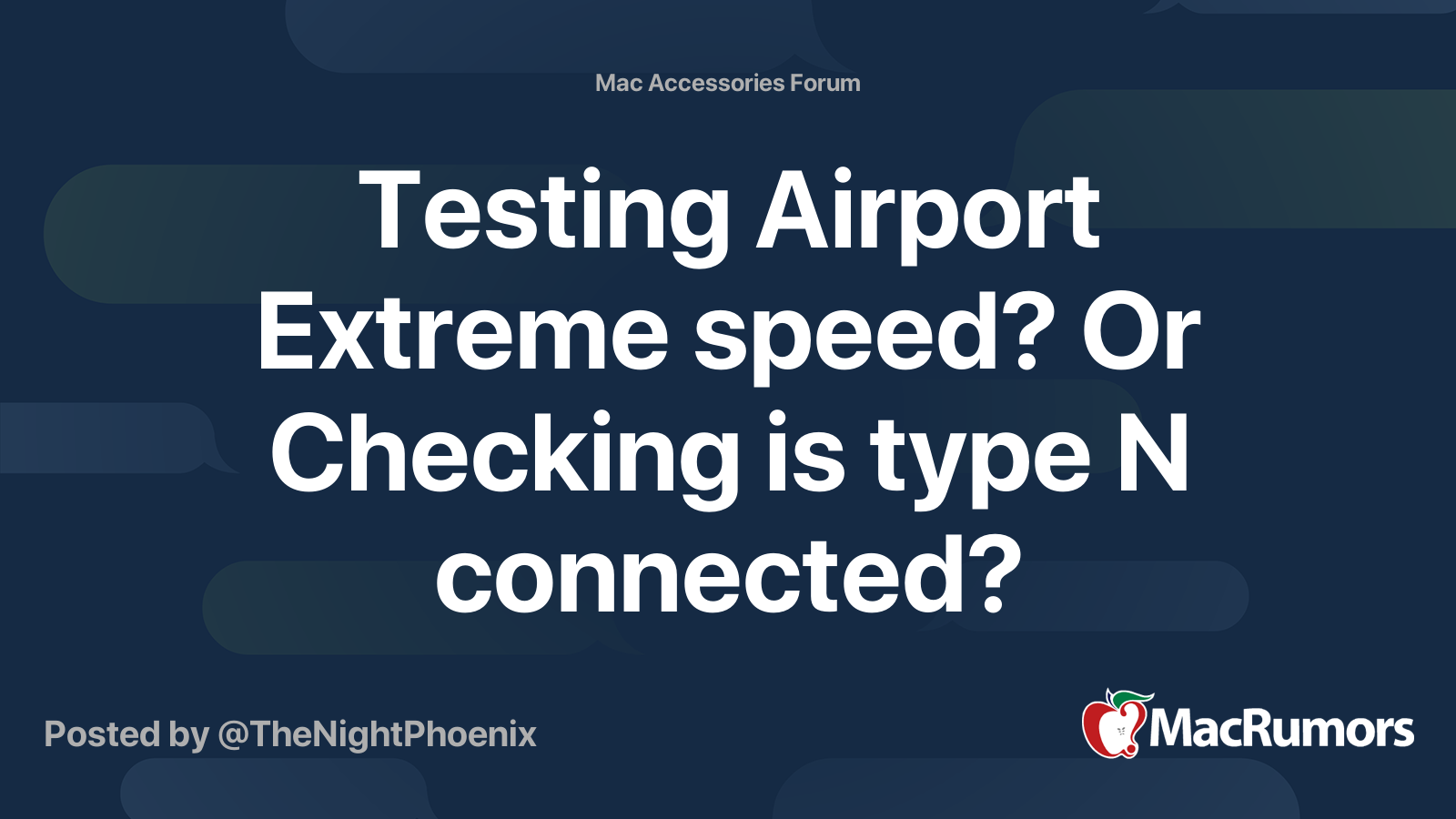 Testing Airport Extreme speed? Or Checking is type N connected ...