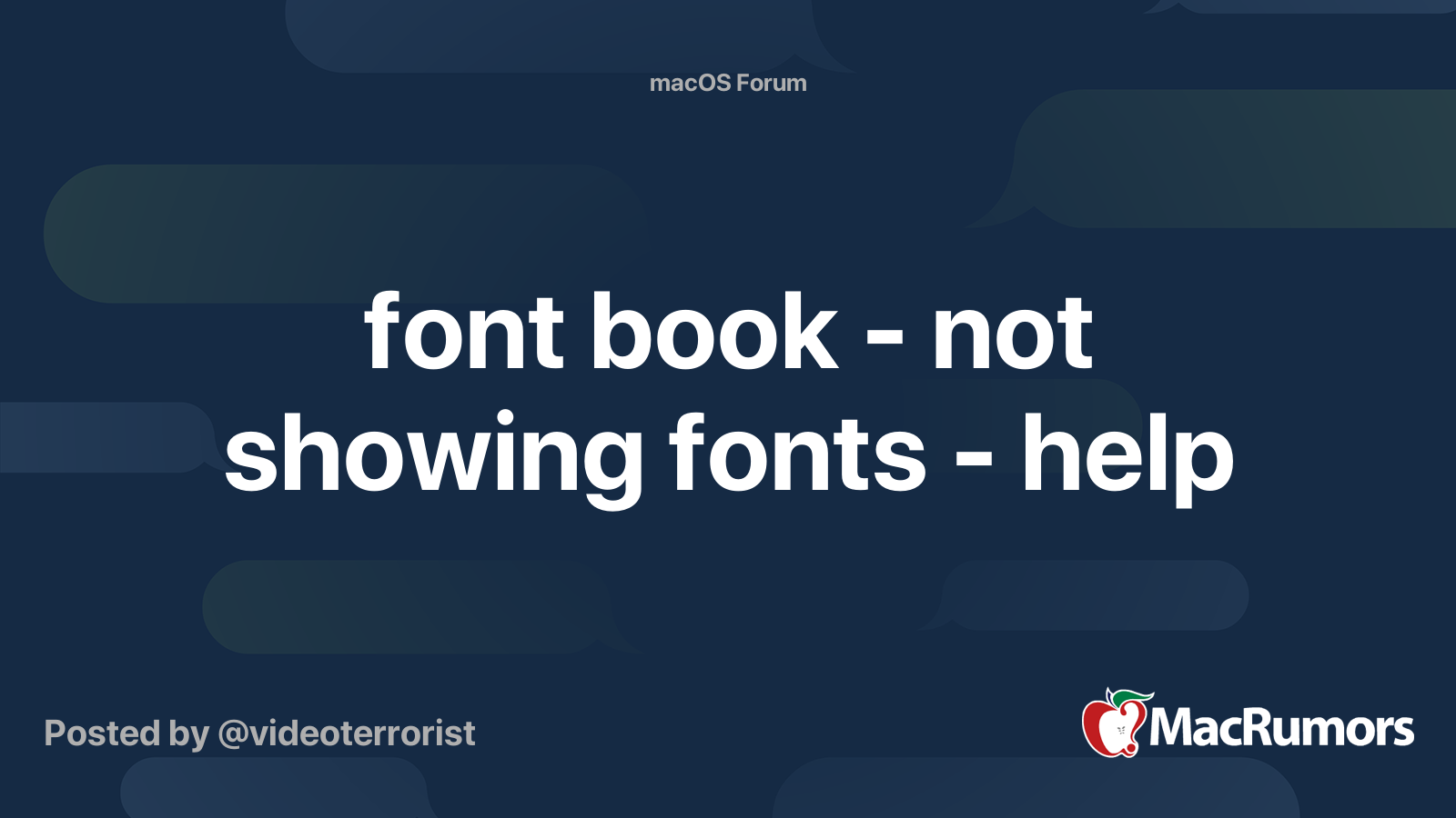 font book - not showing fonts - help | MacRumors Forums