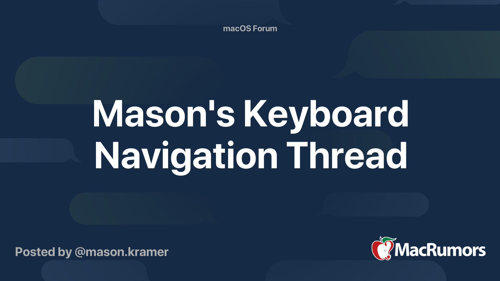 Mason's Keyboard Navigation Thread | MacRumors Forums