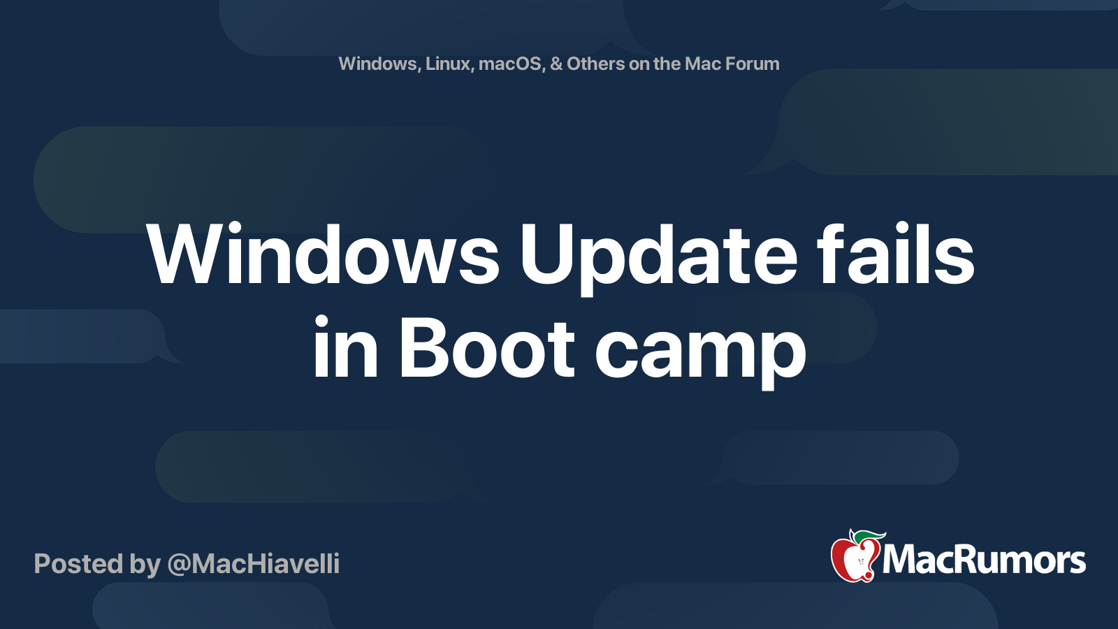 Windows Update fails in Boot camp | MacRumors Forums