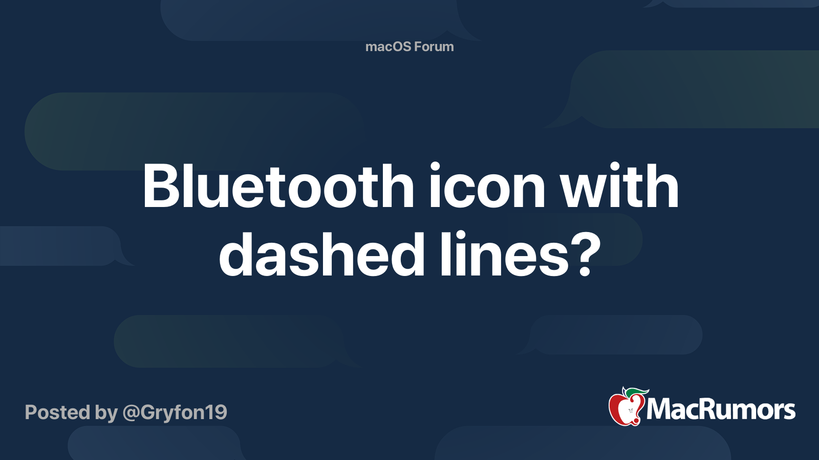 Bluetooth icon with dashed lines? | MacRumors Forums