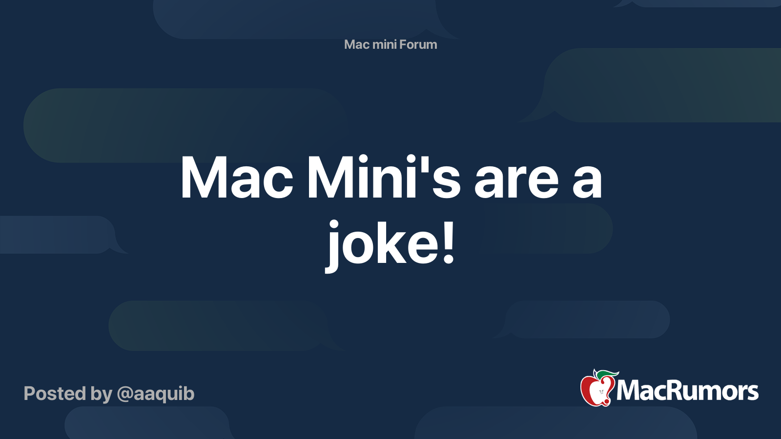 Mac Mini's are a joke! | MacRumors Forums