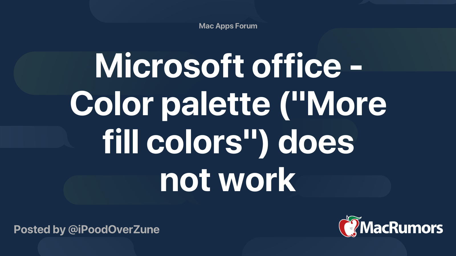 Microsoft office - Color palette ("More fill colors") does not work ...