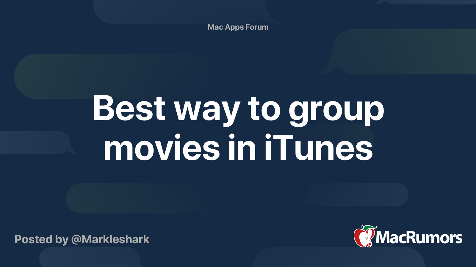 Best way to group movies in iTunes | MacRumors Forums