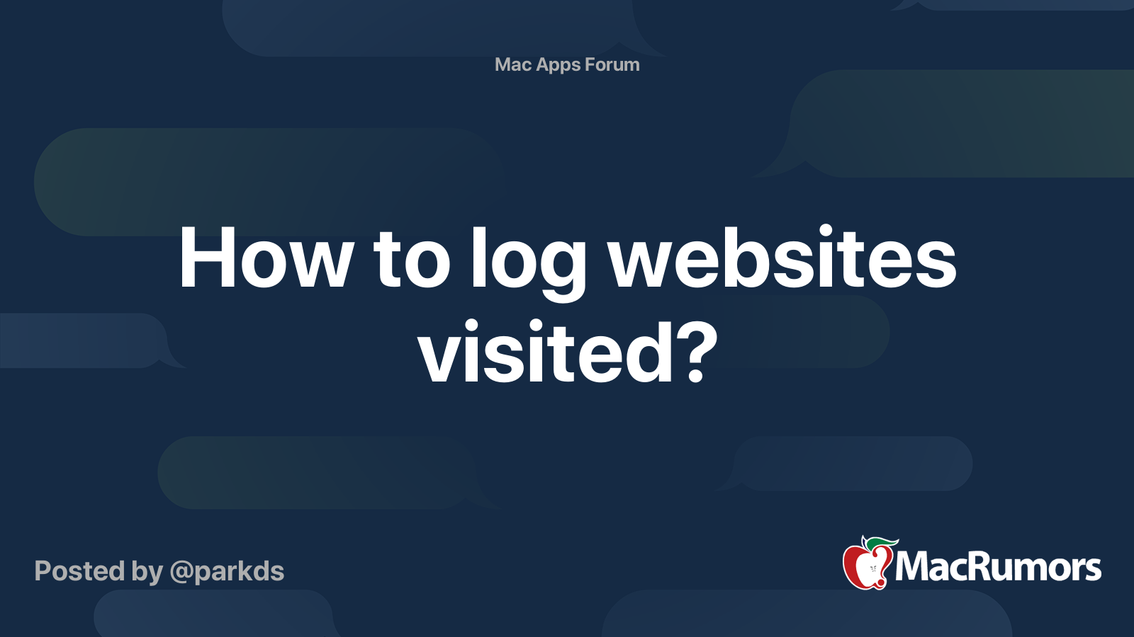How to log websites visited? | MacRumors Forums