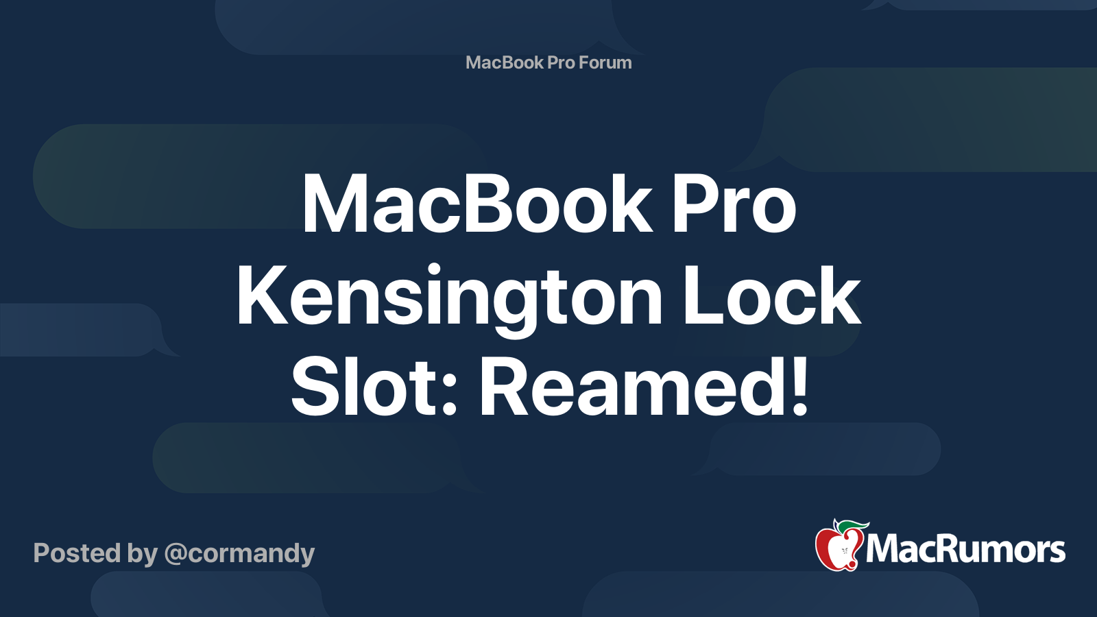 MacBook Pro Kensington Lock Slot: Reamed! | MacRumors Forums