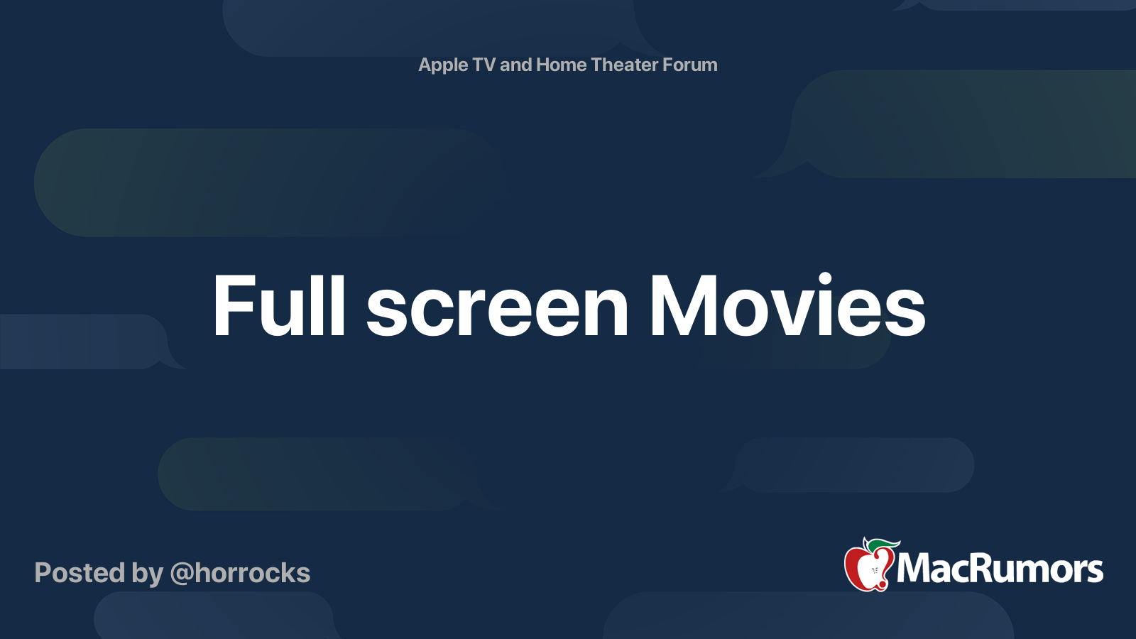 Full screen Movies | MacRumors Forums