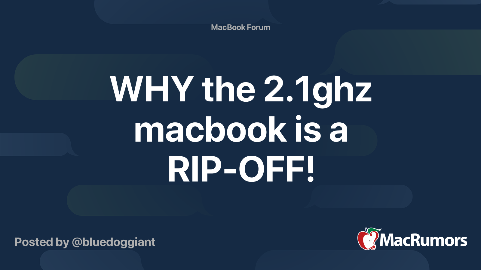 WHY the 2.1ghz macbook is a RIP-OFF! | MacRumors Forums