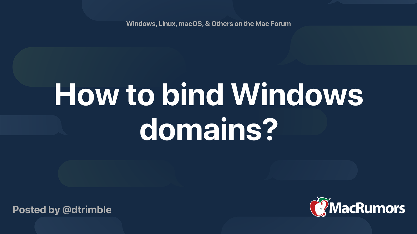 How to bind Windows domains? | MacRumors Forums
