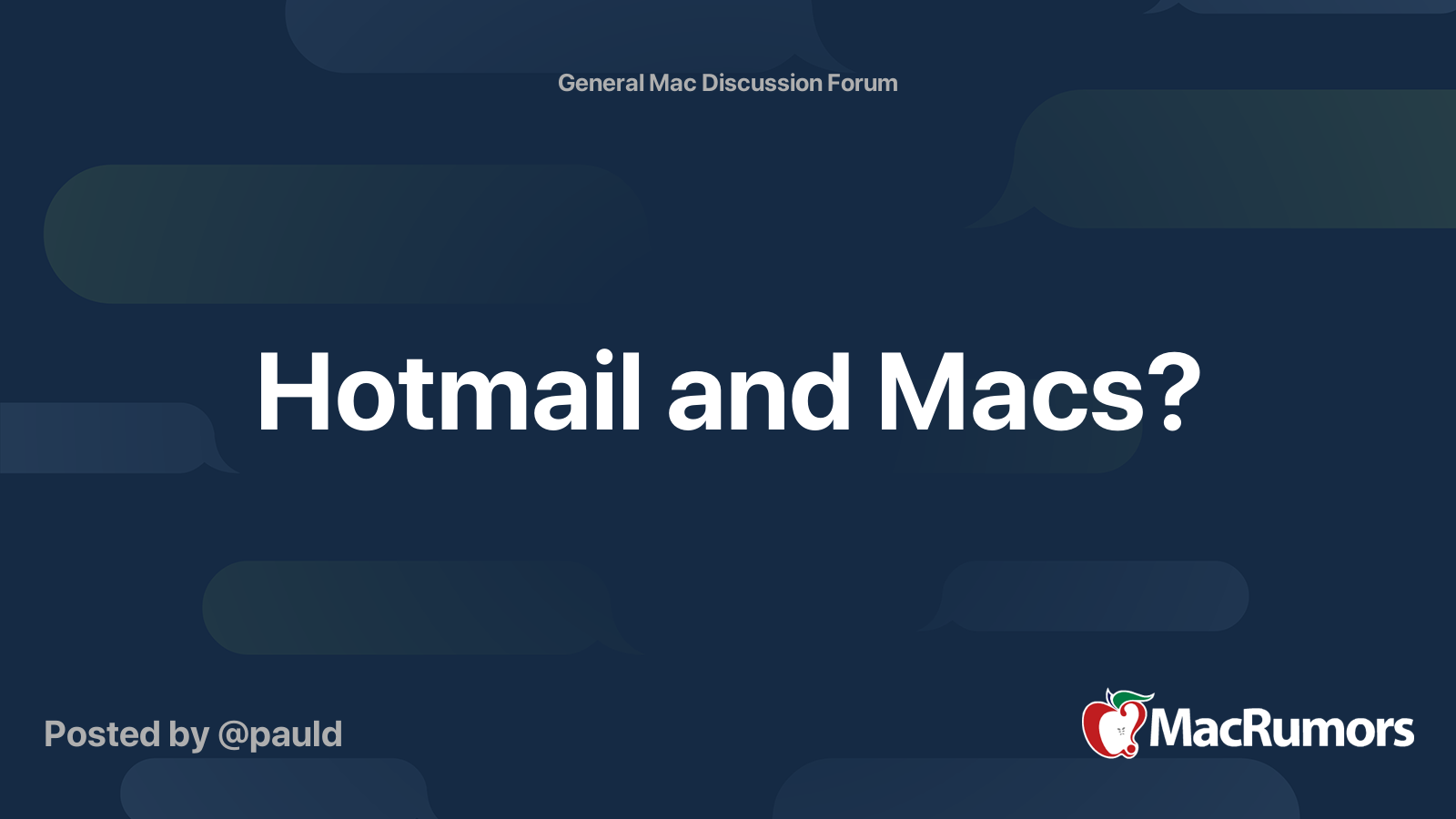 Hotmail and Macs? | MacRumors Forums