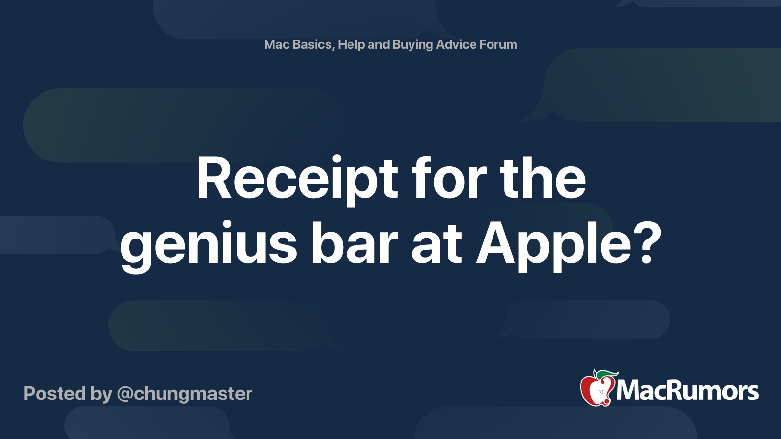 Receipt for the genius bar at Apple? | MacRumors Forums
