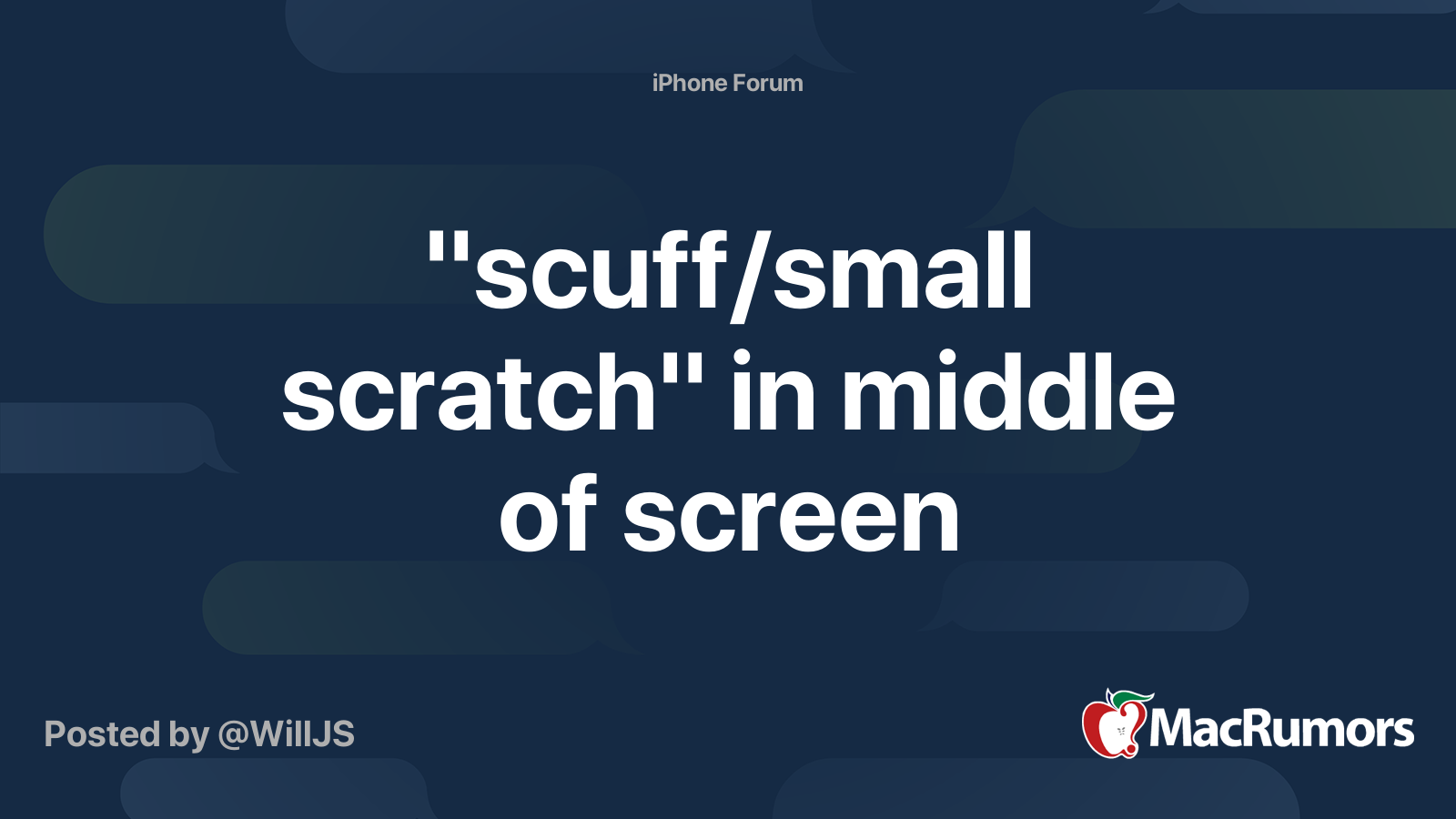 "scuff/small scratch" in middle of screen | MacRumors Forums