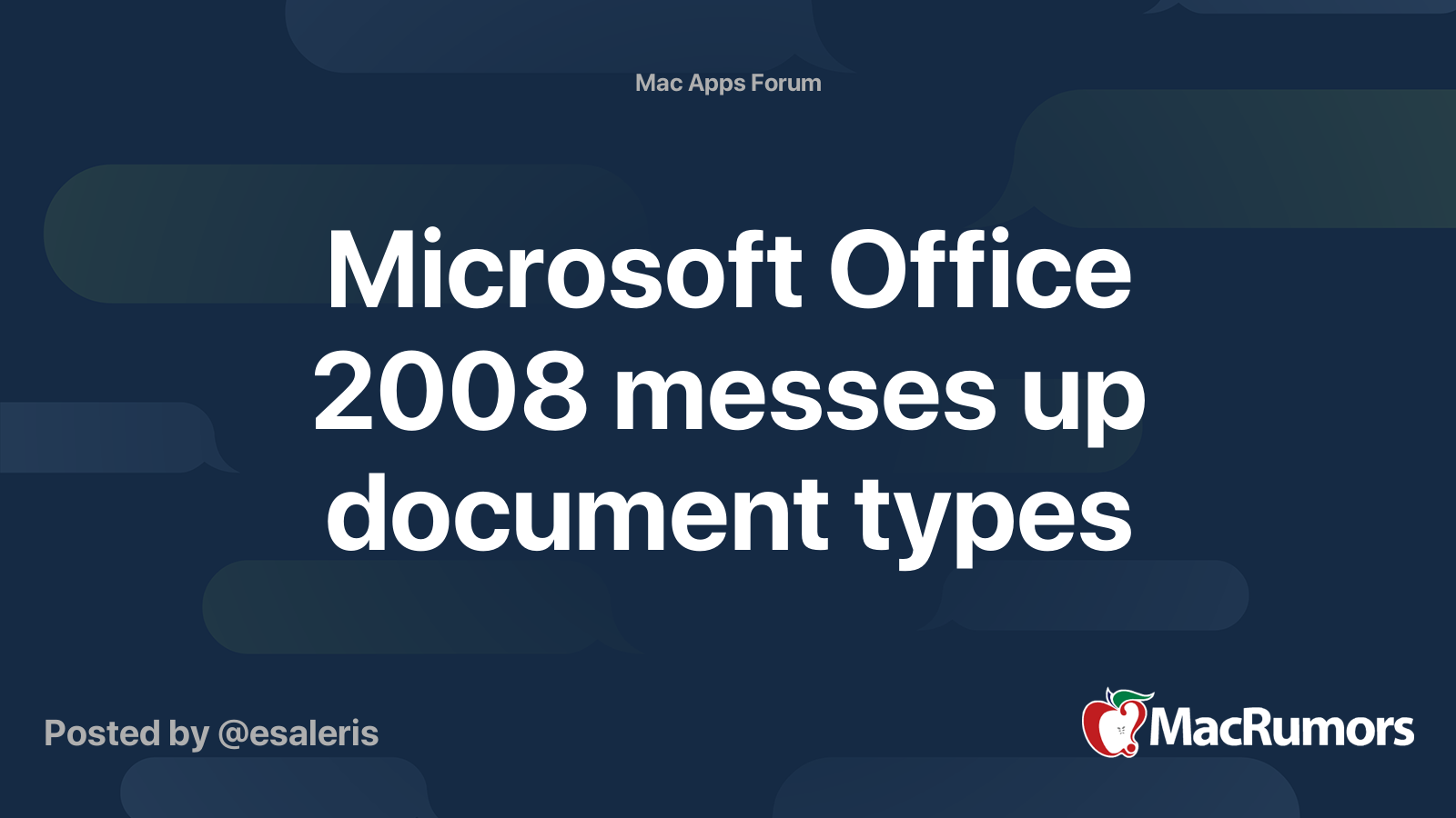 Microsoft Office 2008 messes up document types | MacRumors Forums