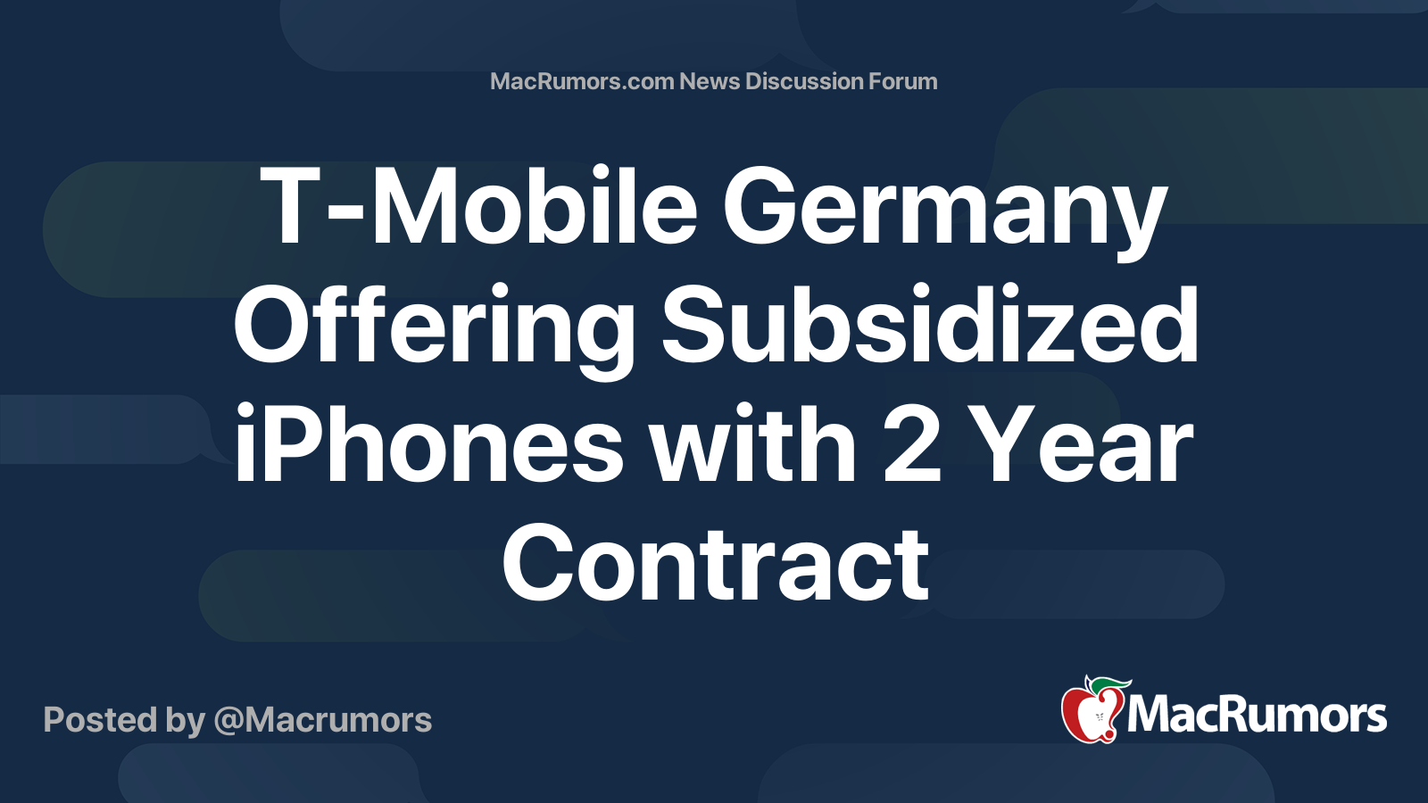 T-Mobile Germany Offering Subsidized iPhones with 2 Year Contract ...