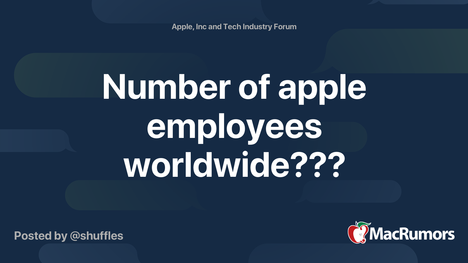 Number of apple employees worldwide??? | MacRumors Forums