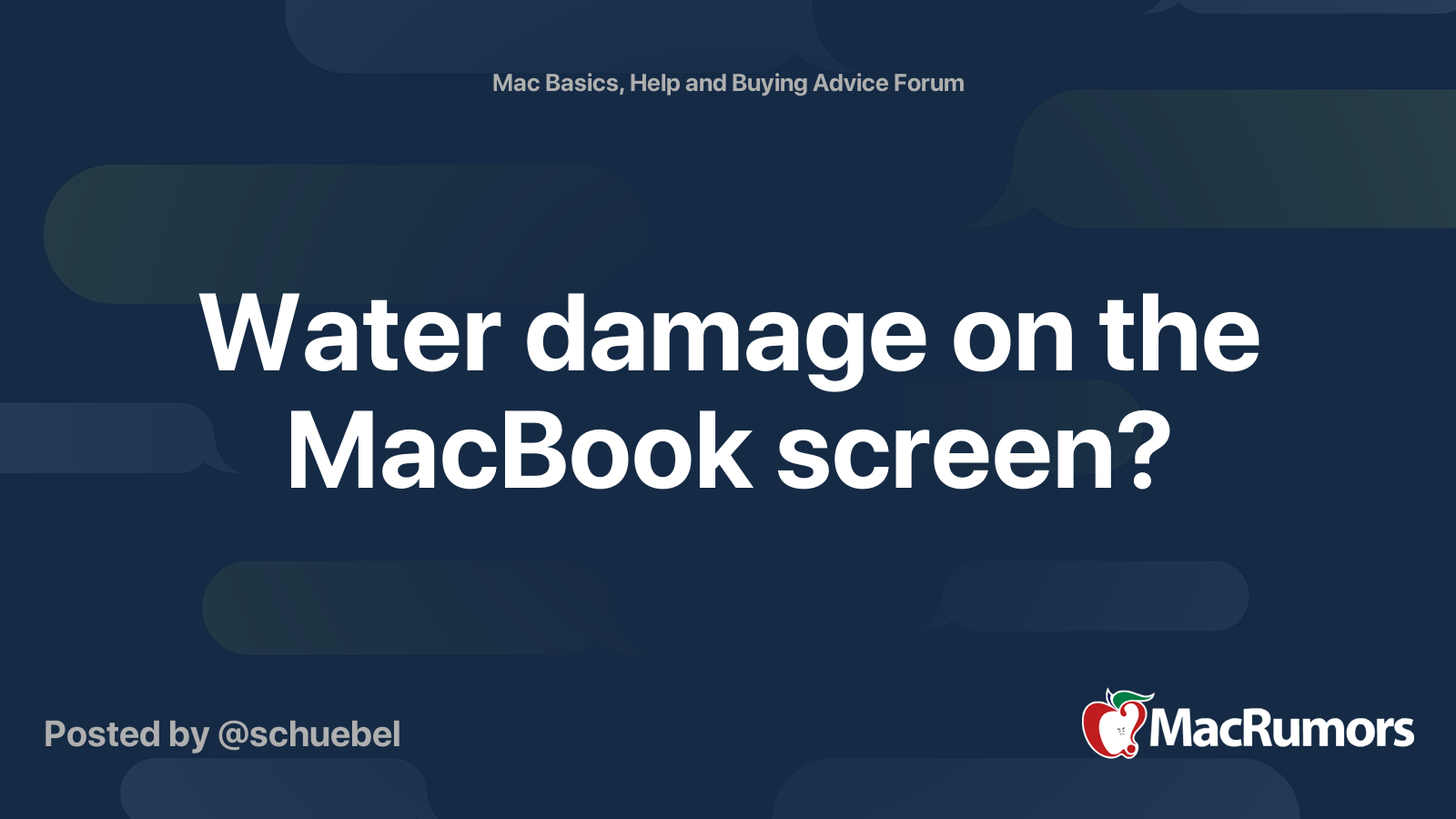 Water damage on the MacBook screen? | MacRumors Forums