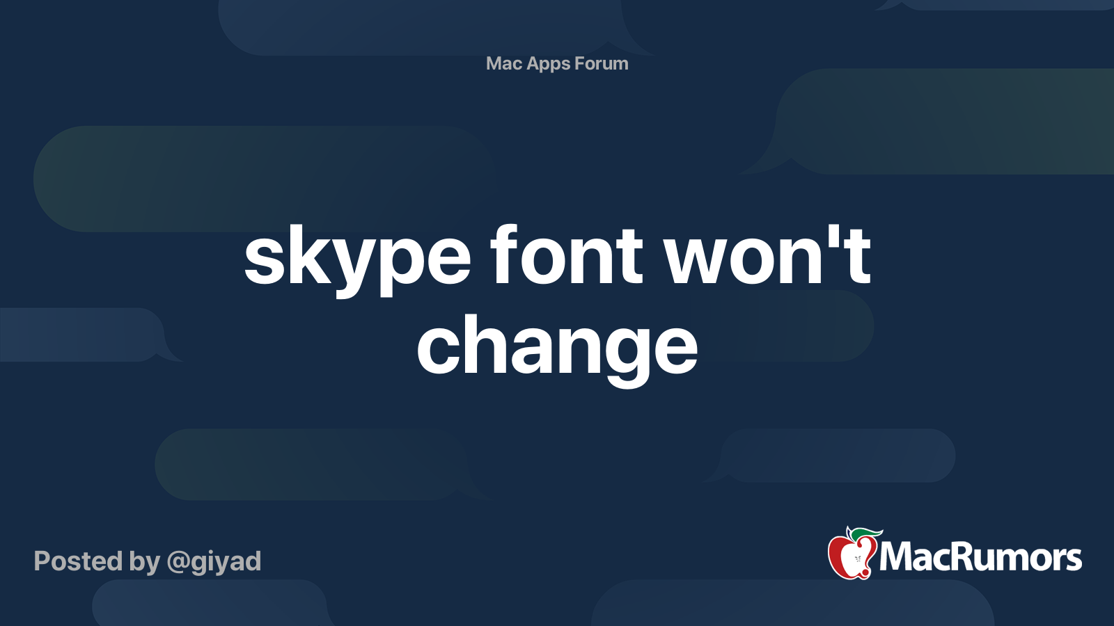skype font won't change | MacRumors Forums